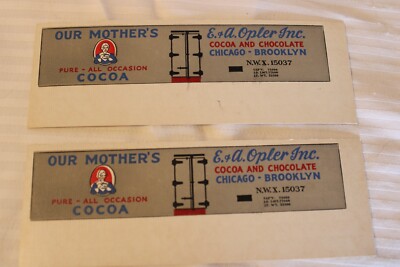 HO Scale Vintage Set of Box Car Side Panels, Our Mother's Cocoa, Silver ...