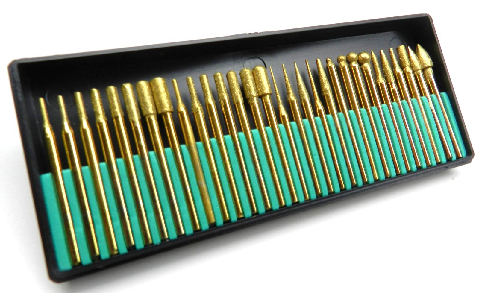 Diamond Burs Titanium Coated 30 Bur Set Lapidary Jewelry Crafts 1/8 ...