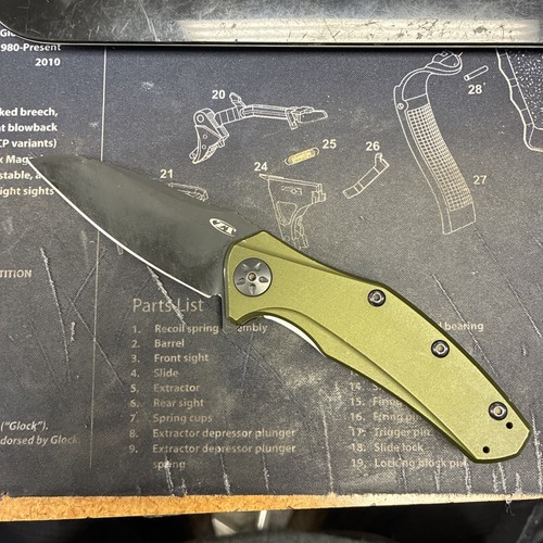 Zero Tolerance Knife ZT 0770 Assisted Folder - Green Handle - Black ...
