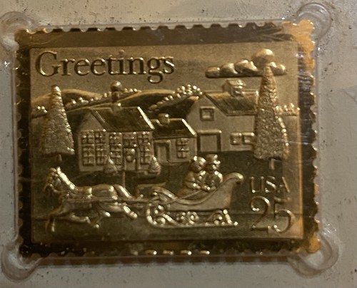 22k Gold-Plated Greeting Stamp USA 25 Cent | eBay