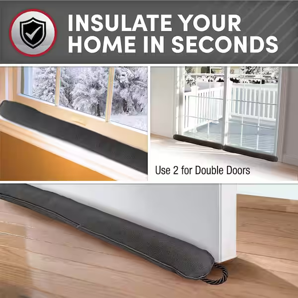 NEW Zippered Draft Stopper for Doors Blocks Cold Air, Dust, Noise ...
