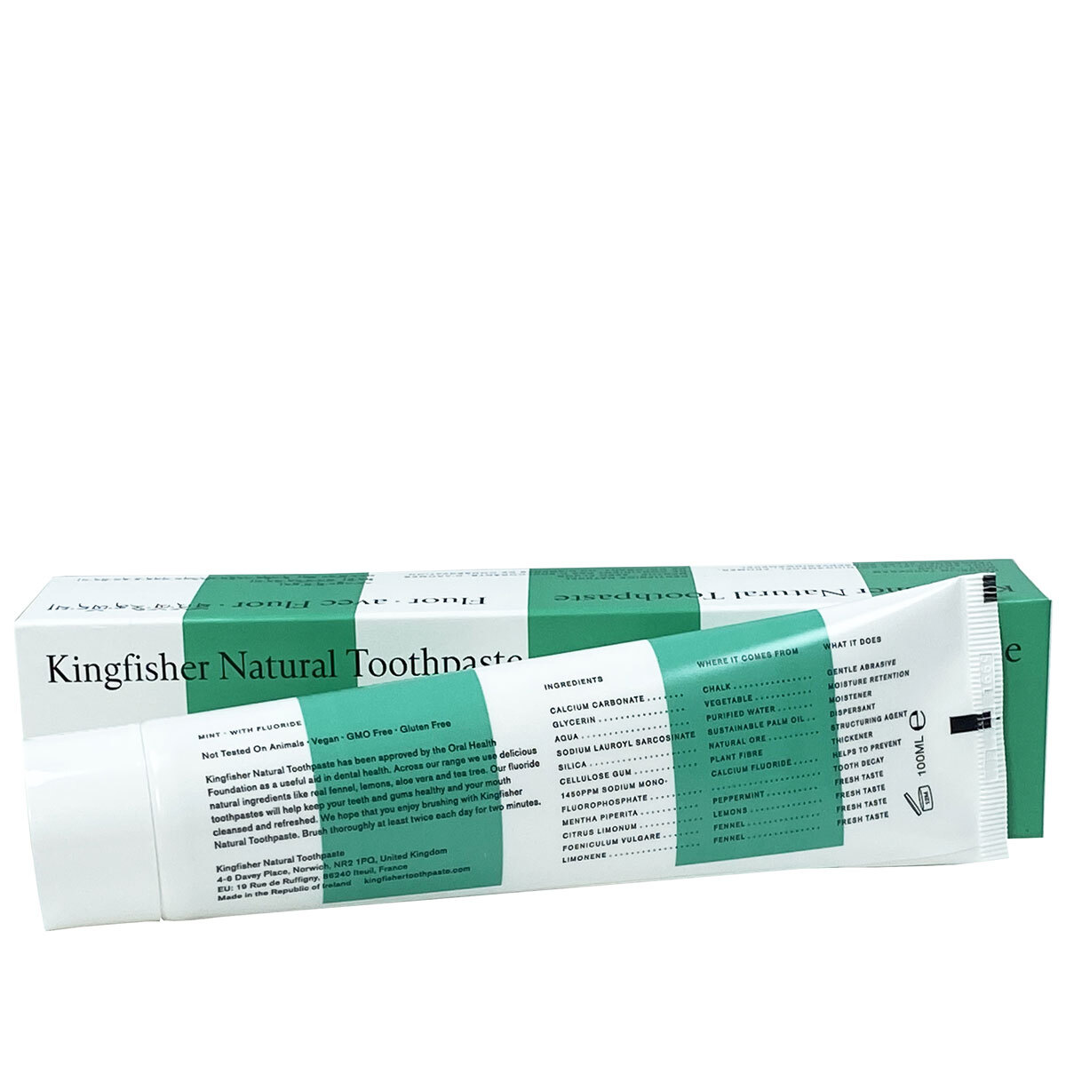 KINGFISHER NATURAL MINT TOOTHPASTE - with FLUORIDE - 3x100ml | eBay