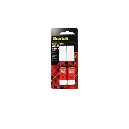 Scotch Glue Stick Permanent Adhesive .28oz Non-Toxic 2/Pk School Office ...