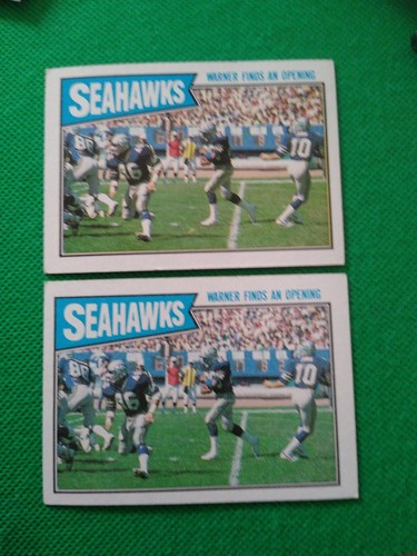 (2 Cards) 1987 Topps Football #172 - Seattle Seahawks - Warner Finds An ...