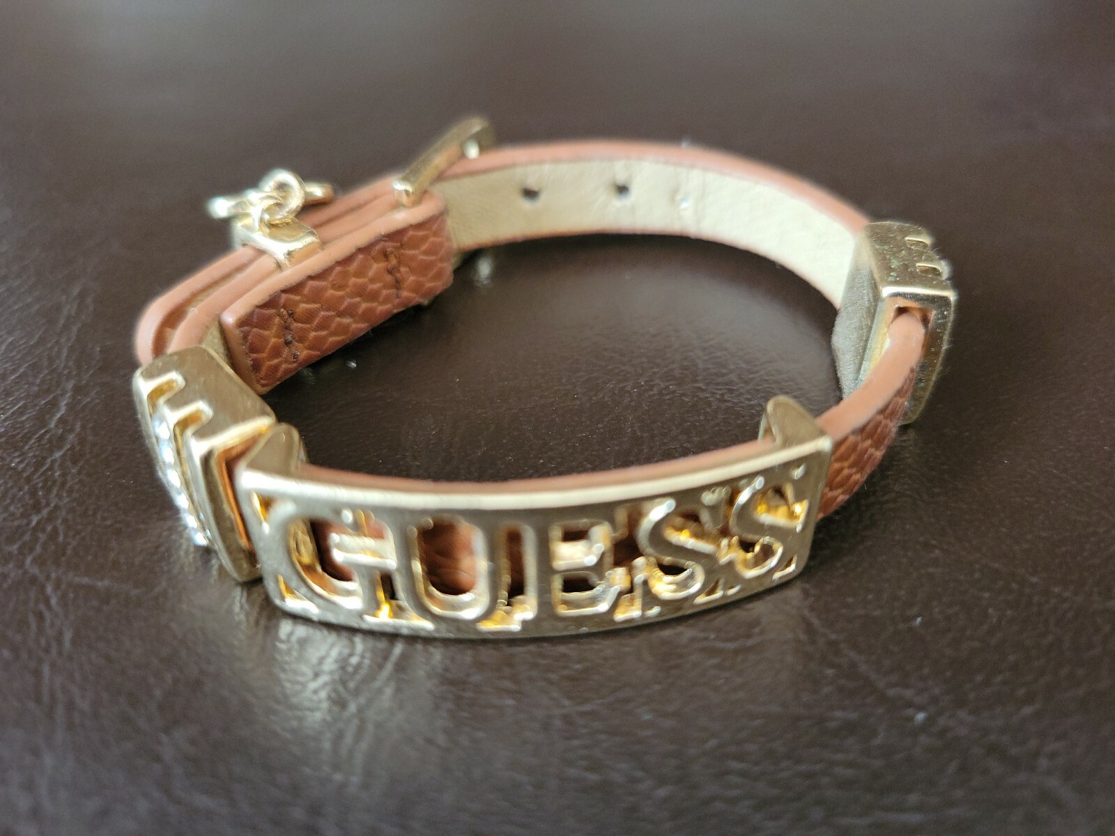 Authentic Guess Gold Logo Adjustable Braclet Bangle F… - Gem