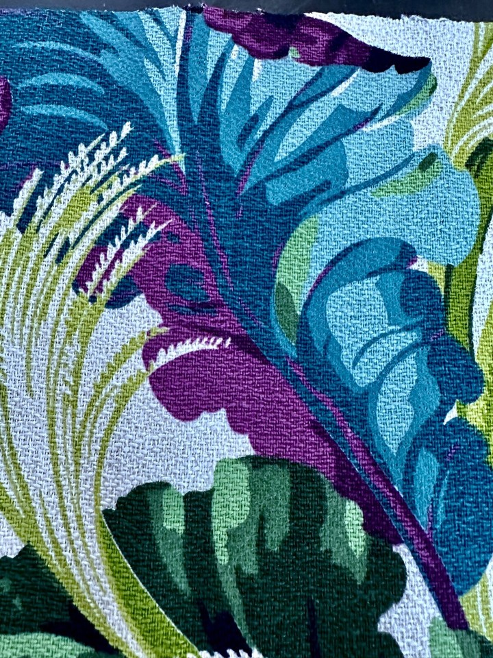 1930's Art Deco Design Samoa Hollywood Regency Barkcloth Vintage Fabric ...