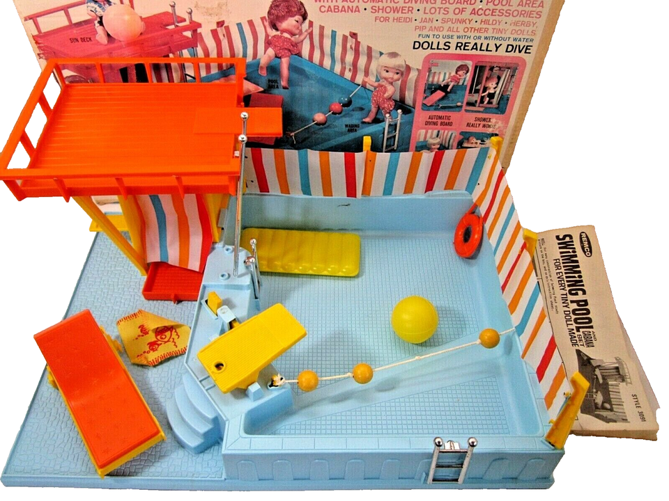 Vintage Rare 1967 Remco Swimming Pool & Cabana Toy Playset For Heidi ...