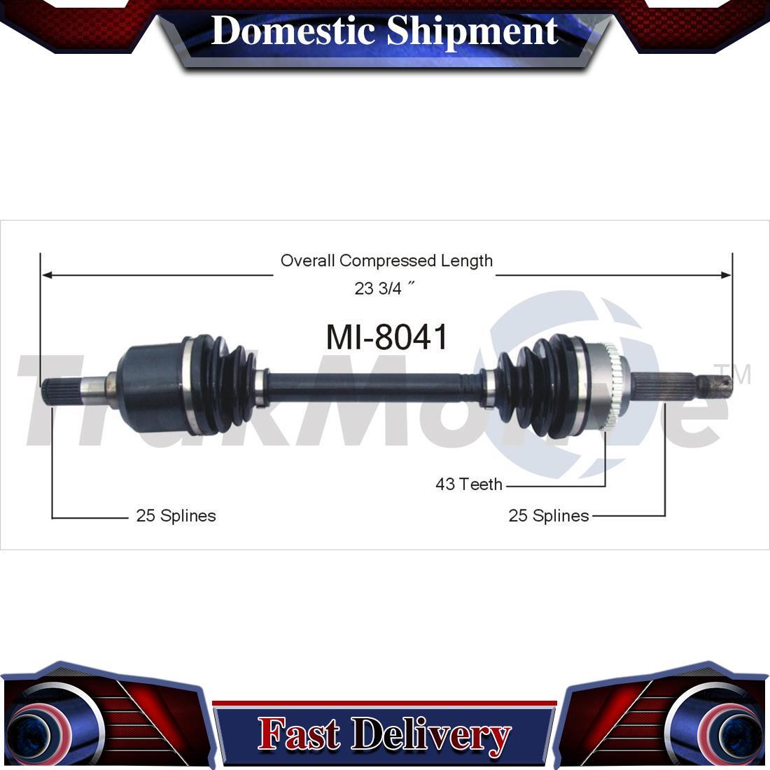 1X Front Right CV Axle Drive Shaft Joint Assembly For 1993 1994 Dodge ...