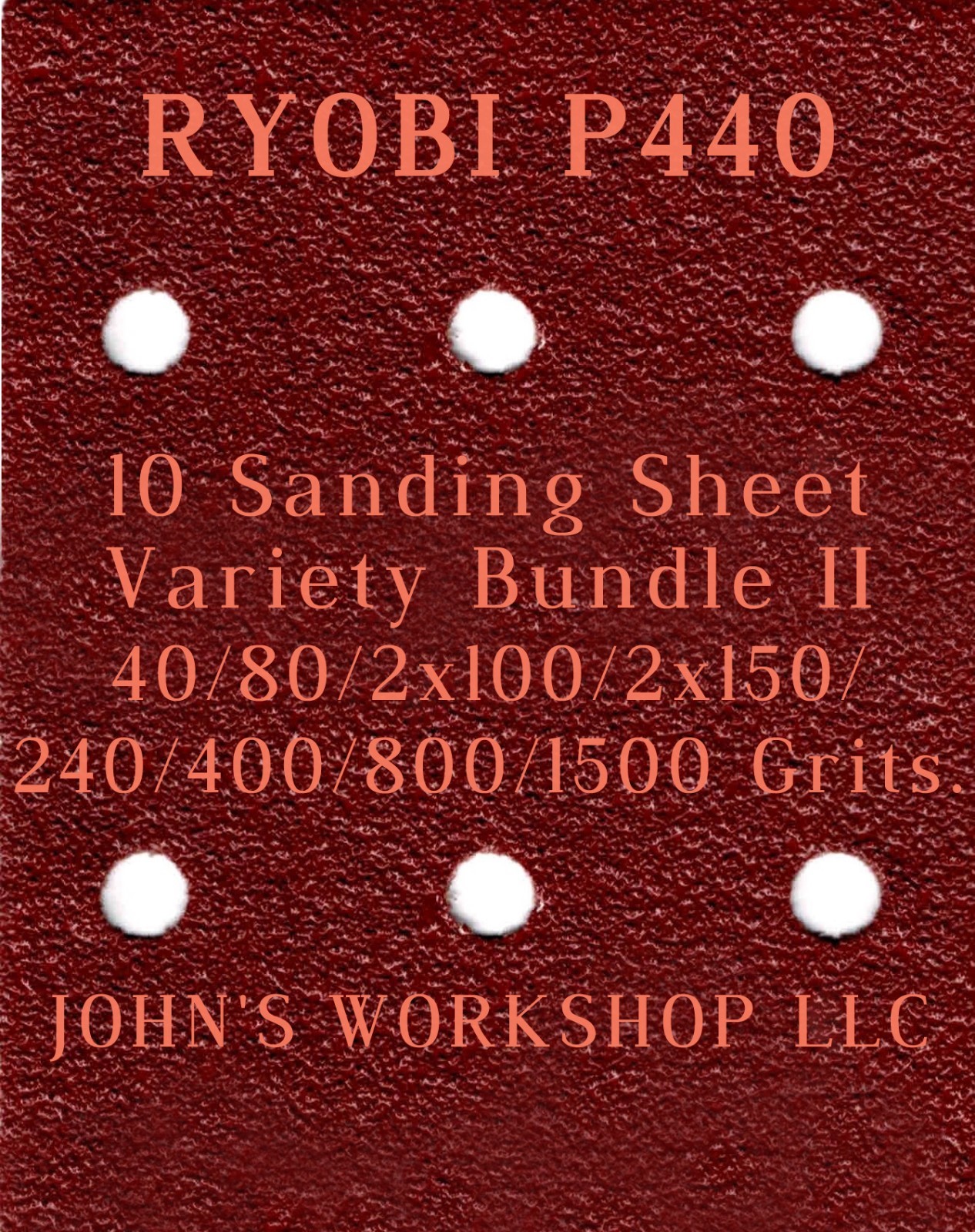 RYOBI P440 - 40/80/100/150/240/400/800/1500 Grits - 10 Sheet Variety ...