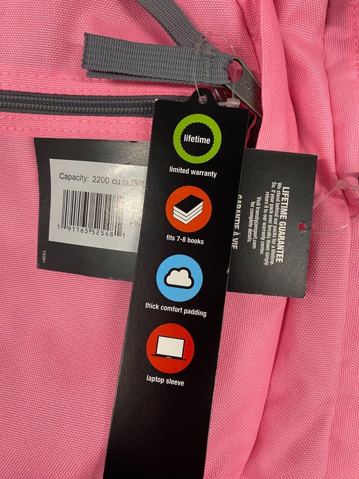 Trans by JanSport 17" Supermax Backpack BUBBLEGUM BARBIE Pink Laptop Sleeve | eBay