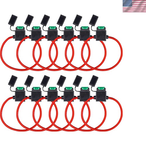 Durable 10 Gauge OFC Power Wire with Pure Copper ATC Fuse Holder - Pack ...