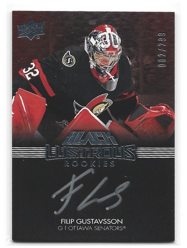 2021-22 UD Black Filip Gustavsson Lustrous Rookie Signatures #LRSFG 002 ...