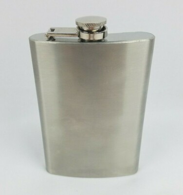 Top Shelf Flasks ~ Stainless Steel 8oz. "Brushed Steel" Flask | eBay