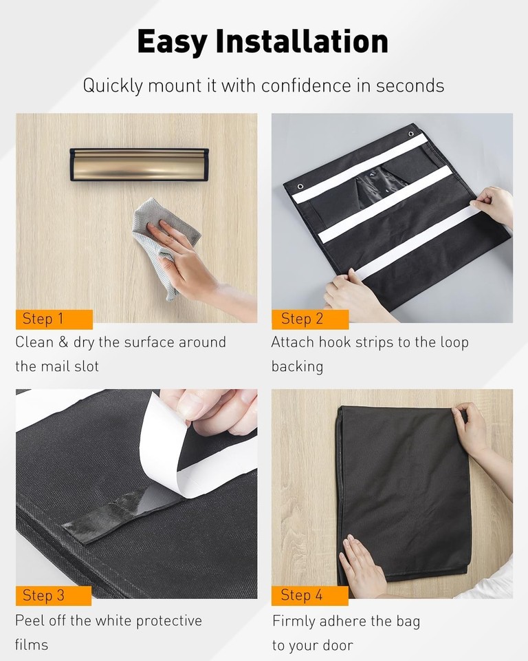 Mail Slot Catcher for Door, Large Capacity Letter Catcher Letterbox ...