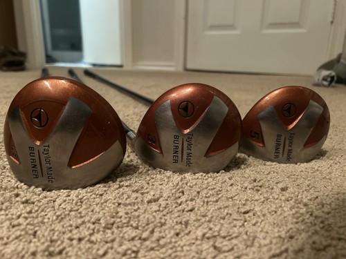 Taylormade Burner Driver, 3 Wood, 5 Wood Set RH w/ Bubble 2 R-80 Plus ...