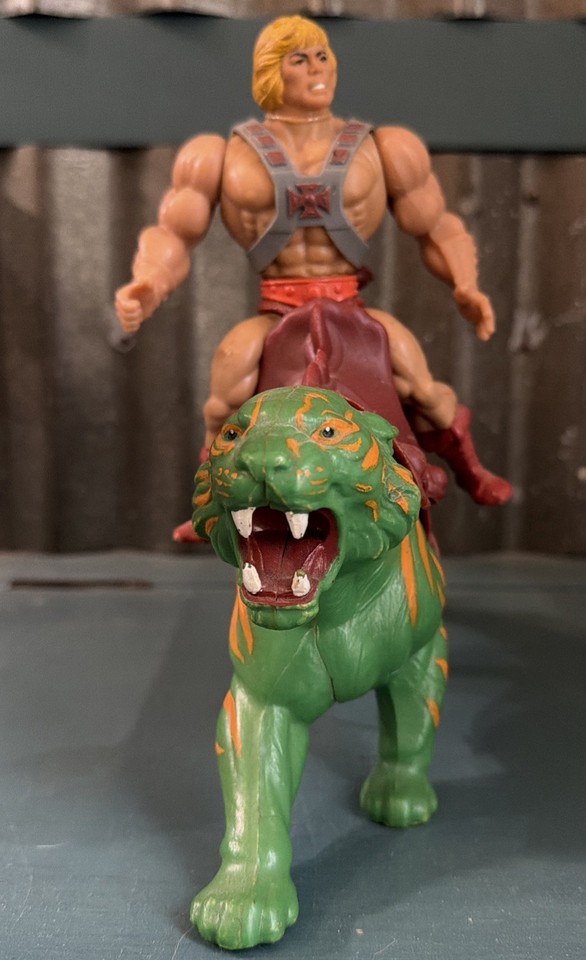 Vintage 1982 Masters Of The Universe MOTU He-Man Battle Cat Action ...