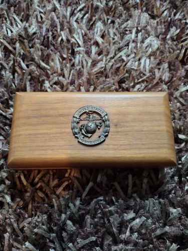 U.S. Marine Corps USMC Wooden Box with Metal Logo | eBay
