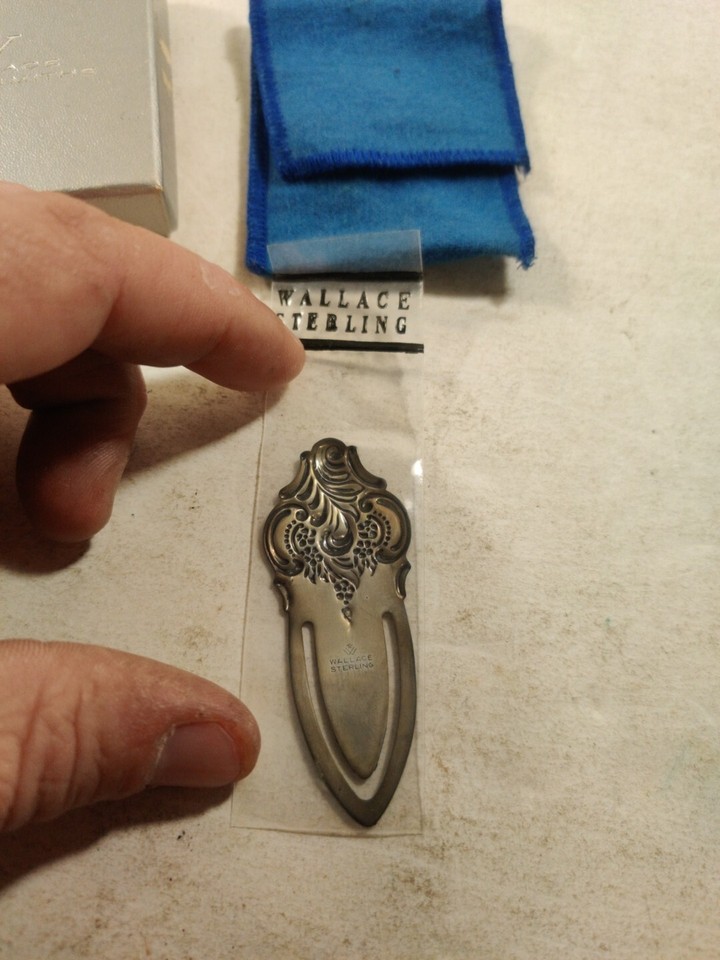 WALLACE 925 Sterling Silver Vintage Ornate Bookmark New Old Stock With ...