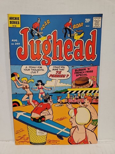 1972 #207 Jughead Comic Book,Archie,Smithers,Mr Lodge,Betty,Miss Grundy ...