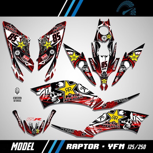 KIT GRAPHICS FOR YAMAHA RAPTOR 125 250 YAMAHA YFM 125 250 DECALS ...