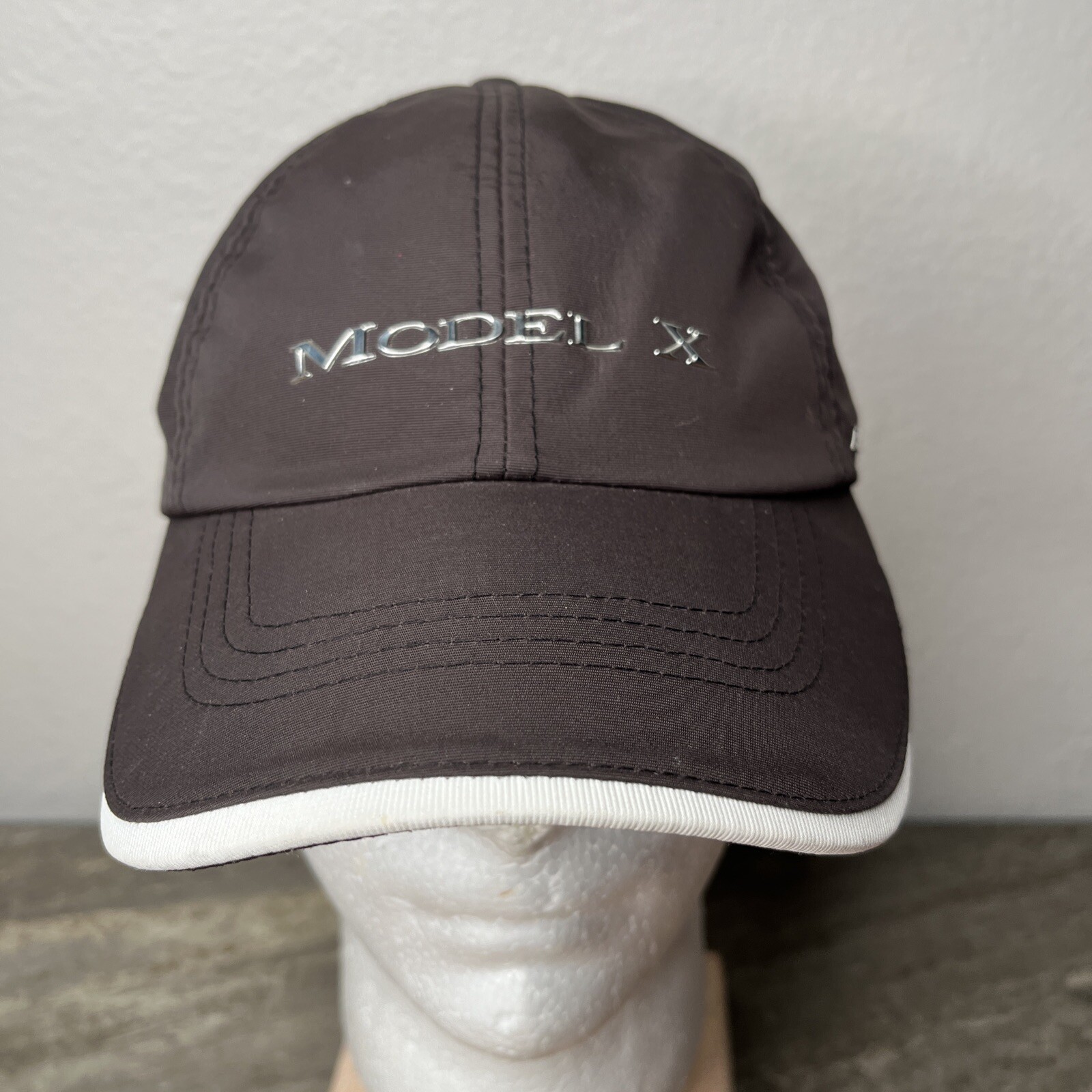 Tesla Model X Hat Metal Logos Black Adjustable Cap - Gem