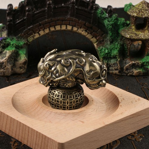 Solid Brass Pixiu Pipe Figurine Small Statue Home Ornament Collectibles ...