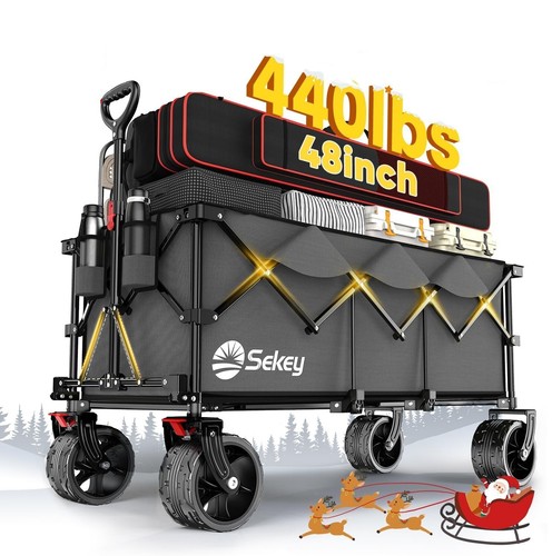 Sekey 48''L Collapsible, "EXTENDED LENGTH" Wagon 440lbs Weight Capacity ...