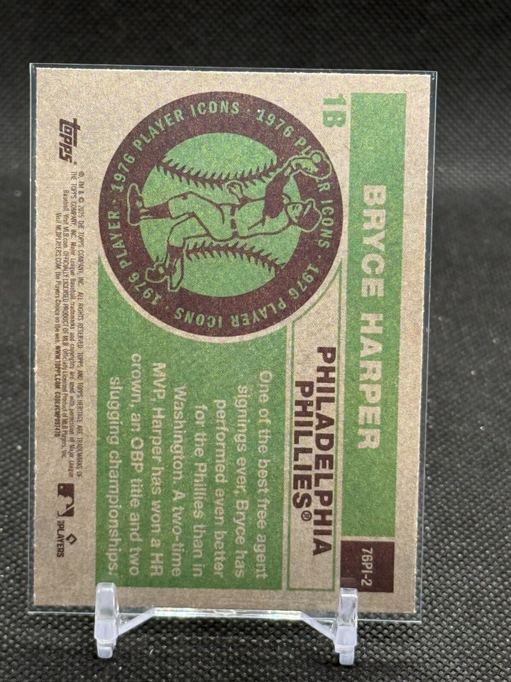 2025 Topps PLAYER ICONS Bryce Harper #76PI-2 - Philadelphia Phillies | eBay