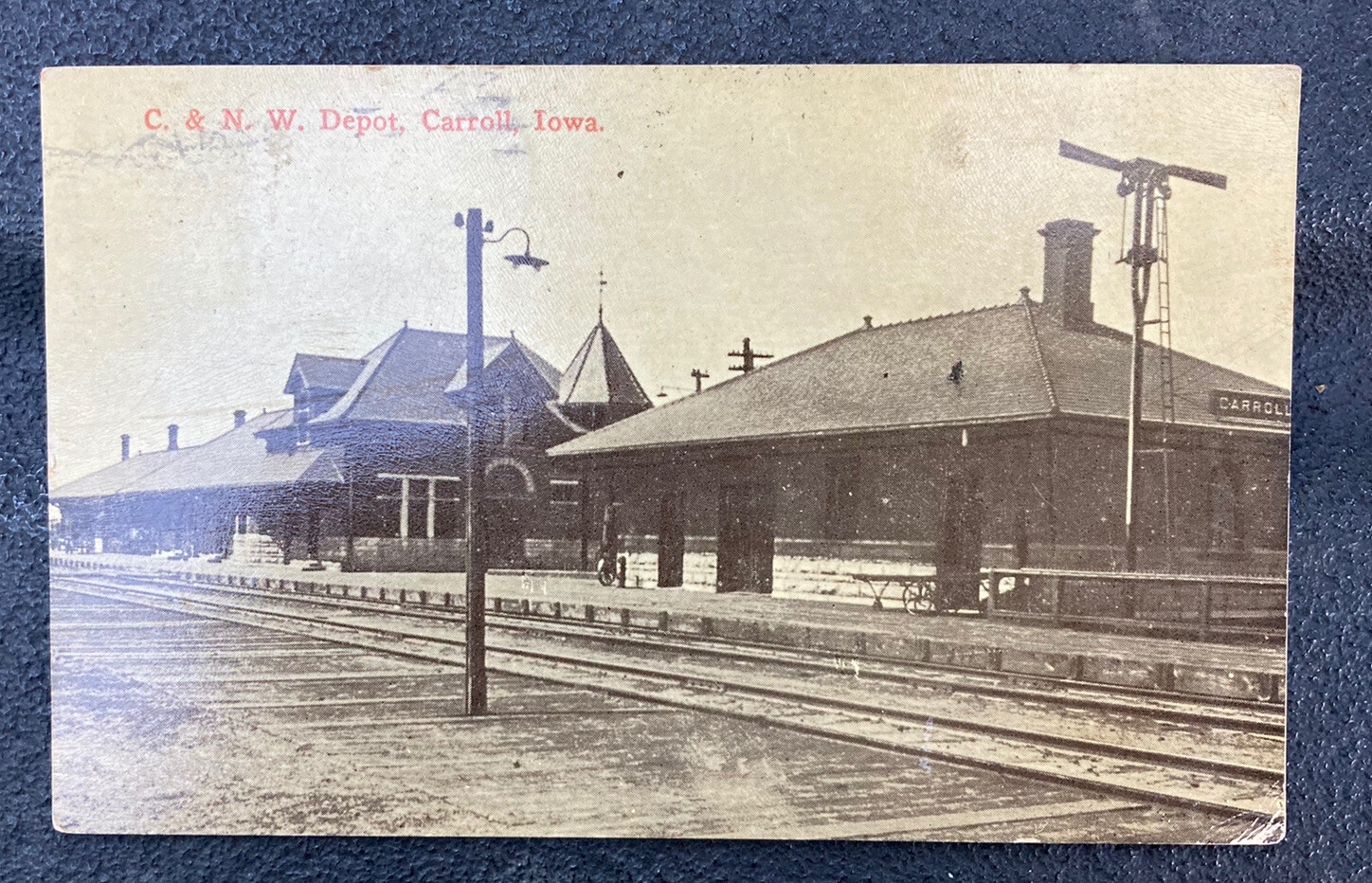 Antique C. & N. W. DEPOT - CARROLL, IOWA Railroad RR postcard | eBay