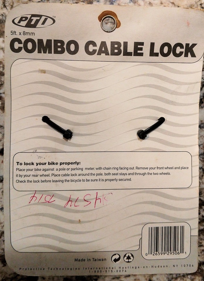 PTI Combo Cable Lock 5’ | eBay