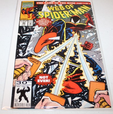 Web of Spider-Man #85 Marvel Comics 1991, FN, Name of the Rose Part 2 ...
