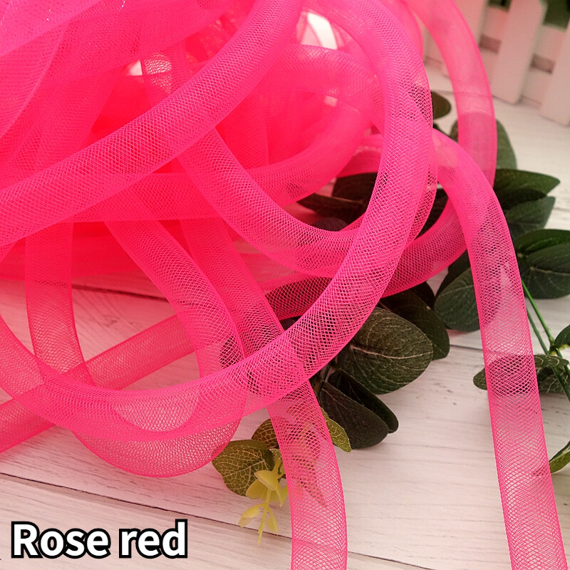10M/Lot Mesh Tube 16mm Colorful Ribbon Crafts for Headdress Wreath ...