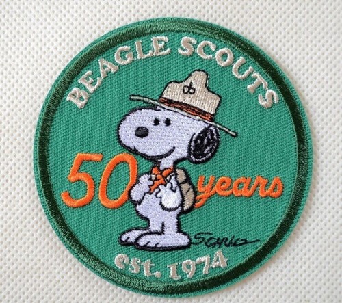 Peanuts Snoopy embroidery round wappen patch applique 50th Anniv ...