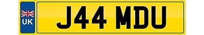 JAMES Private number plate cherished registration personal J44 MDU car ...
