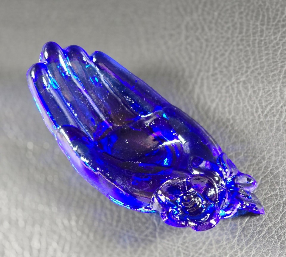 Boyd's Crystal Art Glass HAND Finger Ring Dish #26 COBALT BLUE 11-19-81 ...