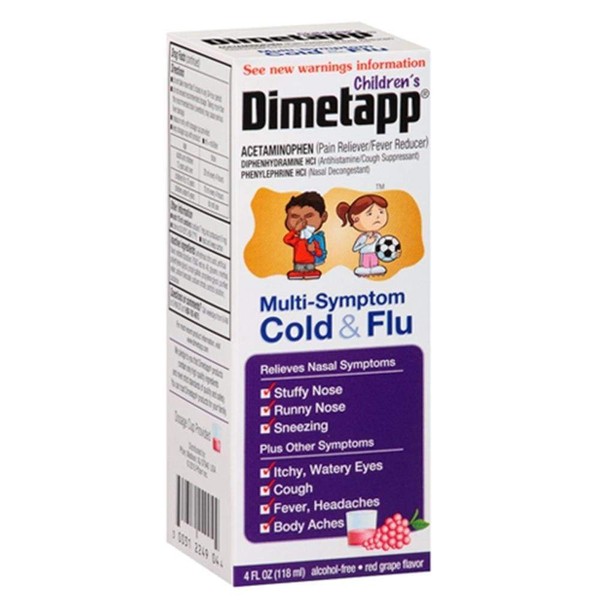 Children's Dimetapp Multi-symptom Cold & Flu Relief Red Grape Flavor ...