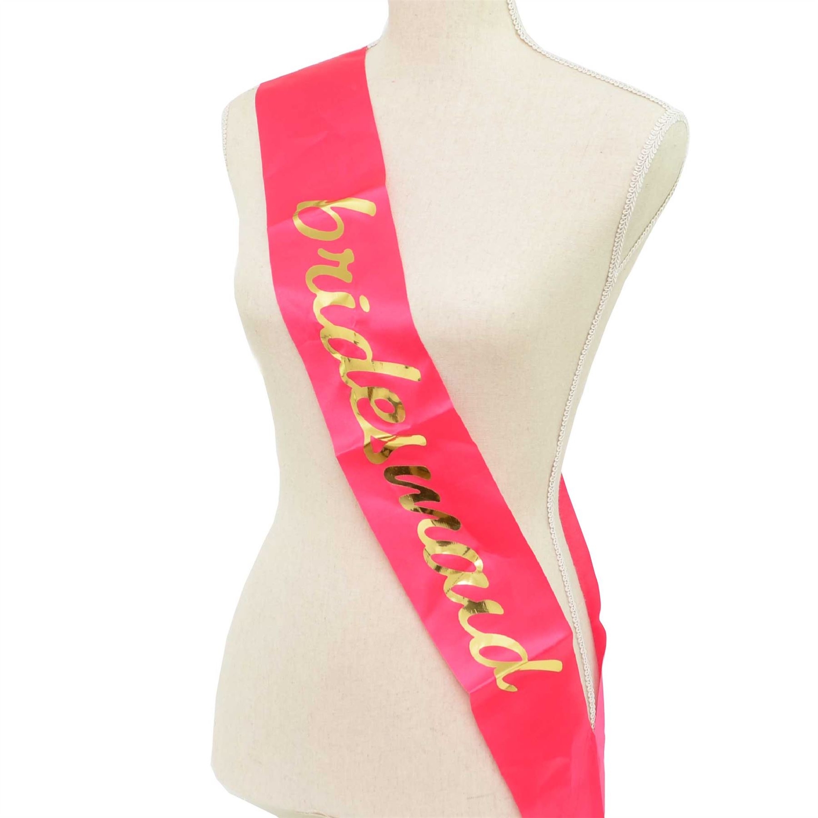 Pink Gold Bridesmaid Sash Girls Night Out Bachelorette Party Accessory ...