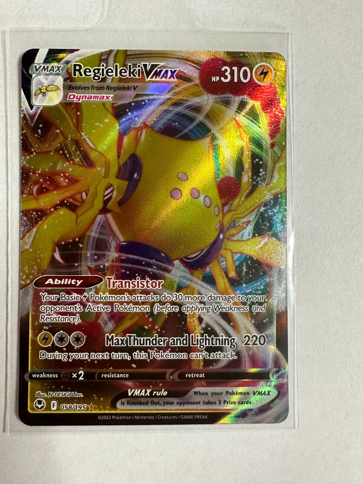 Pokémon TCG Regieleki VMAX Silver Tempest 058/195 Holo Ultra Rare NM | eBay