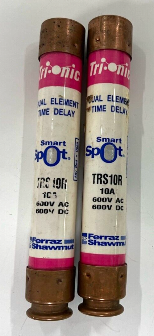 TRIONIC SMART SPOT FUSE TIME DELAY 10A TRS RID SERIES 600V TRS10R *LOT ...