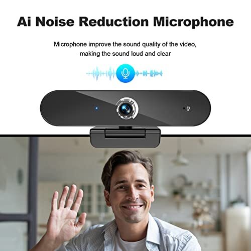 4K Webcam with Microphone, 4K Autofocus Web Camera with Privacy Cover ...