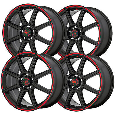 (Set-4) Motegi MR142 CS8 17x7 5x110/5x115 +40mm Black/Red Wheels Rims ...