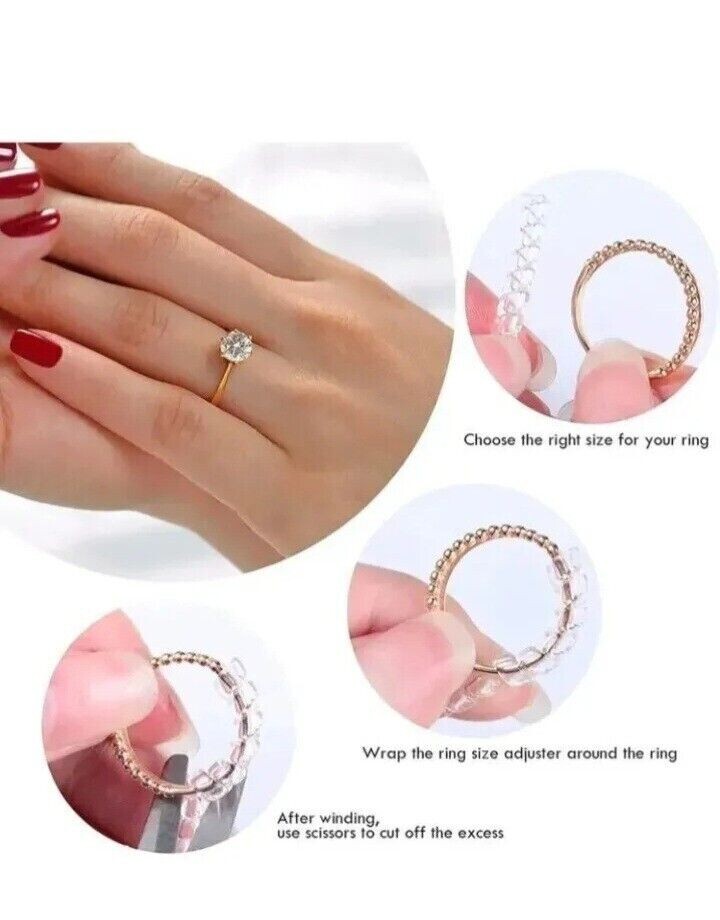4Pcs Ring Size Reducer Resizer Adjuster Ring Size Clip Guard Invisible ...