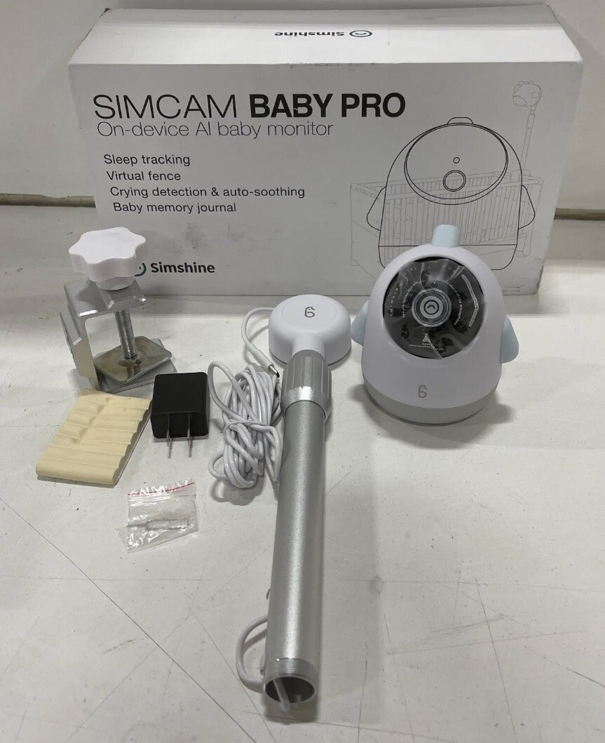 Simshine Simcam Baby Pro On-Device AI Baby Monitor w/ Wifi & Alexa New ...