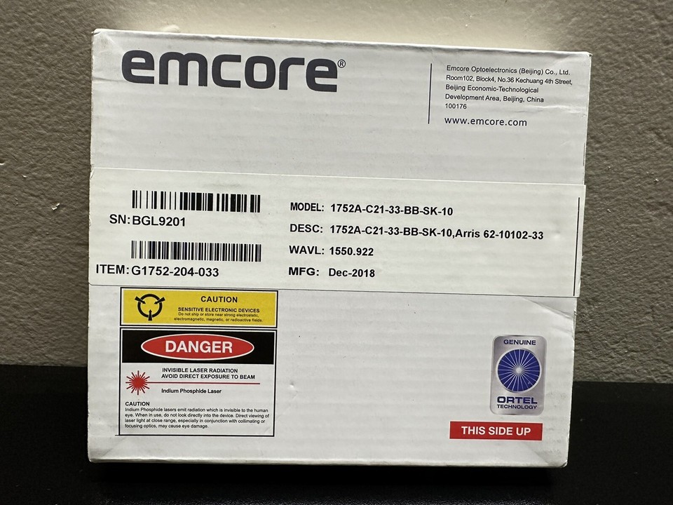 Emcore 1752A-C21-33-BB-SK-10 Laser Module, CATV Application GENUINE ...