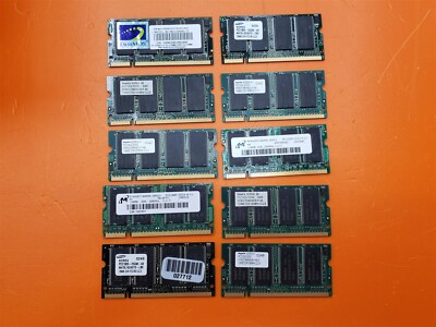 ⭐️⭐️⭐️⭐️⭐️ Lot of 10 Assorted Laptop 128MB PC-2100 (DDR-266) RAM Memory ...