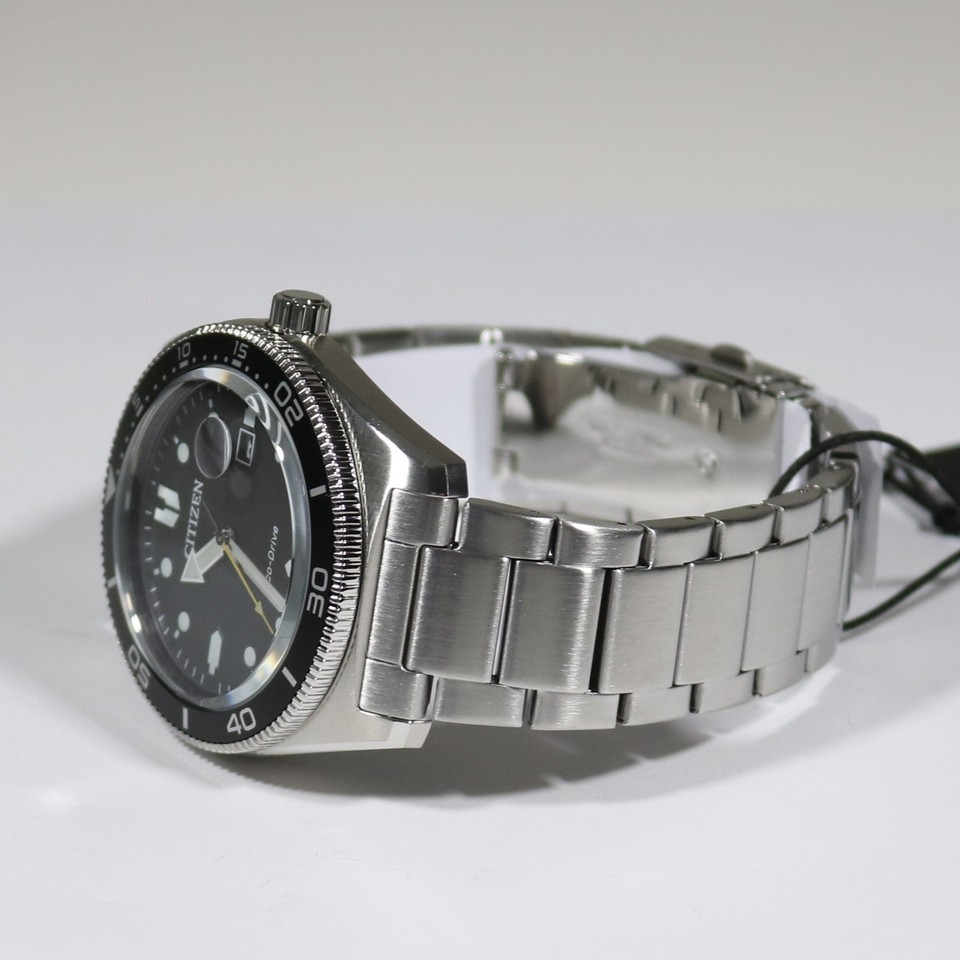 Citizen Eco-Drive Sports Black Dial Stainless Steel Men's Watch AW1760 ...