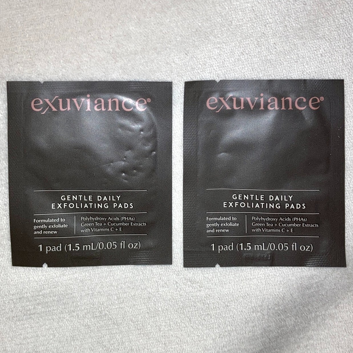 2x Exuviance Gentle Daily Exfoliating Pads (2 Single Pads) New without ...