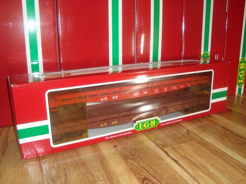 LGB 40540 MODERN SANTA FE ATSF FLAT CAR SET BRAND NEW IN ORIGINAL BOX ...