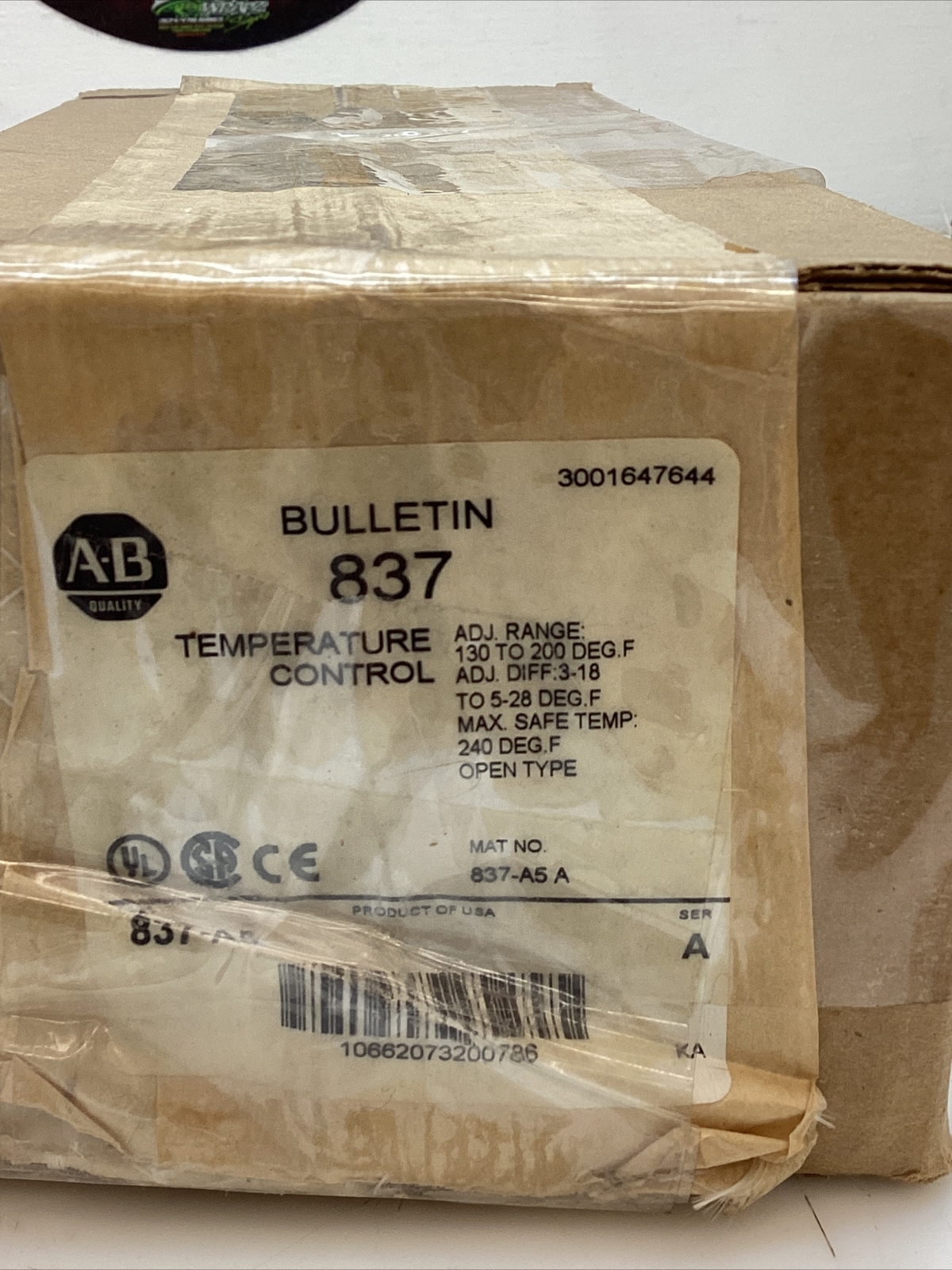 AB Allen Bradley TEMPERATURE CONTROL 837-A5 | eBay