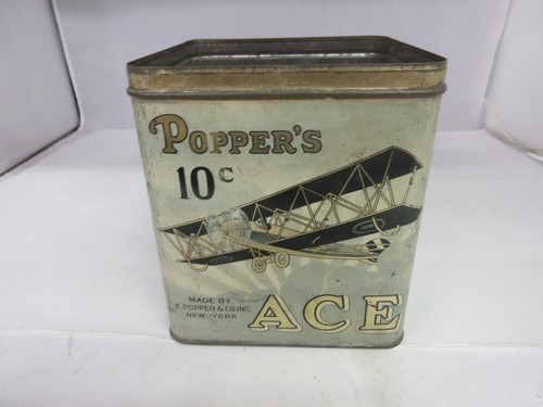 VINTAGE ADVERTISING EMPTY CIGAR POPPER'S ACE TOBACCO TIN 648-Y | eBay